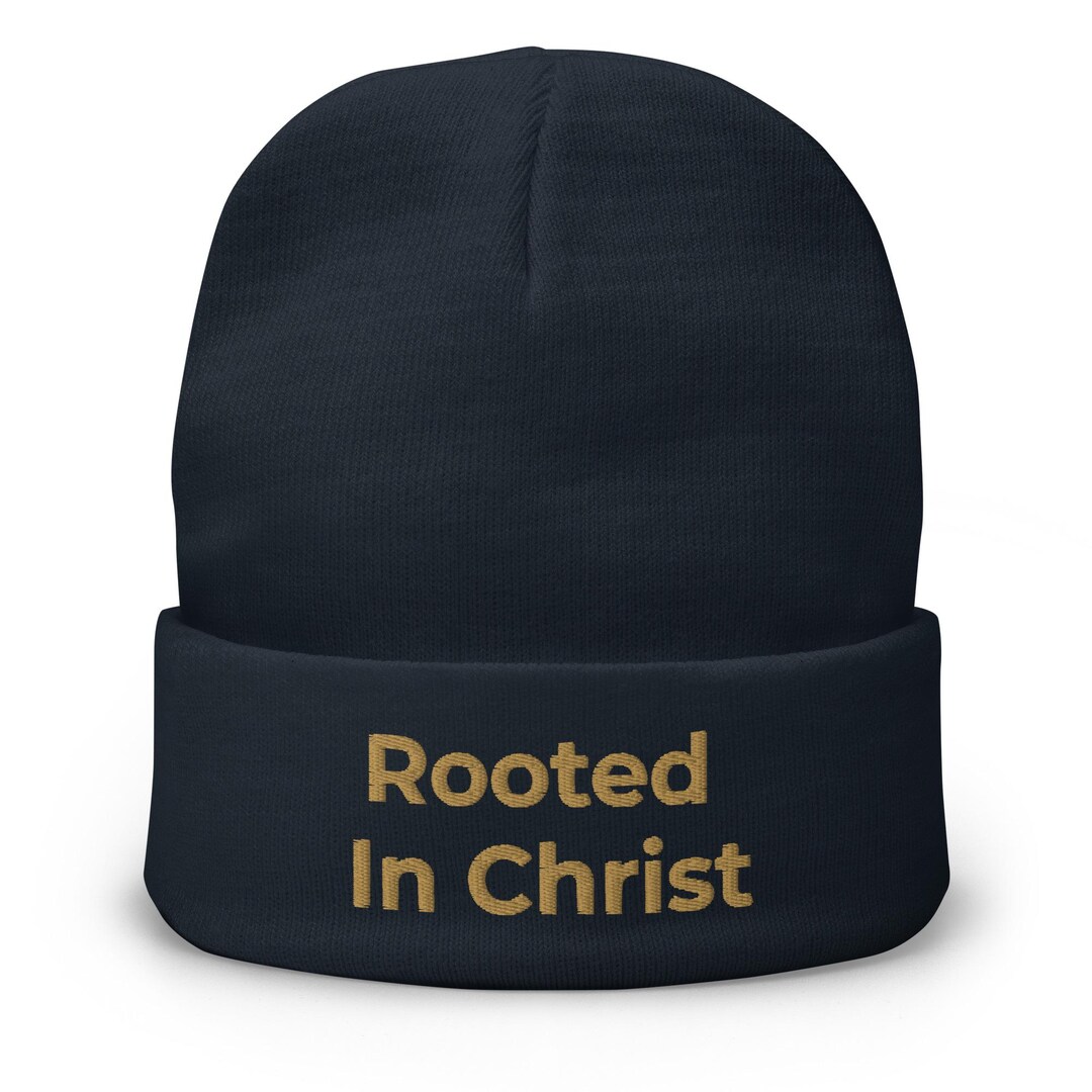 Rooted in Christ Beanie Christian Beanie Faith Hat Scripture Beanie ...