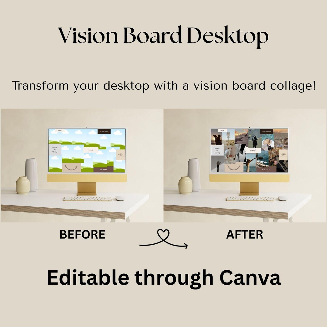 Editable Canva Vision Board Desktop Template | Digital Download - Etsy