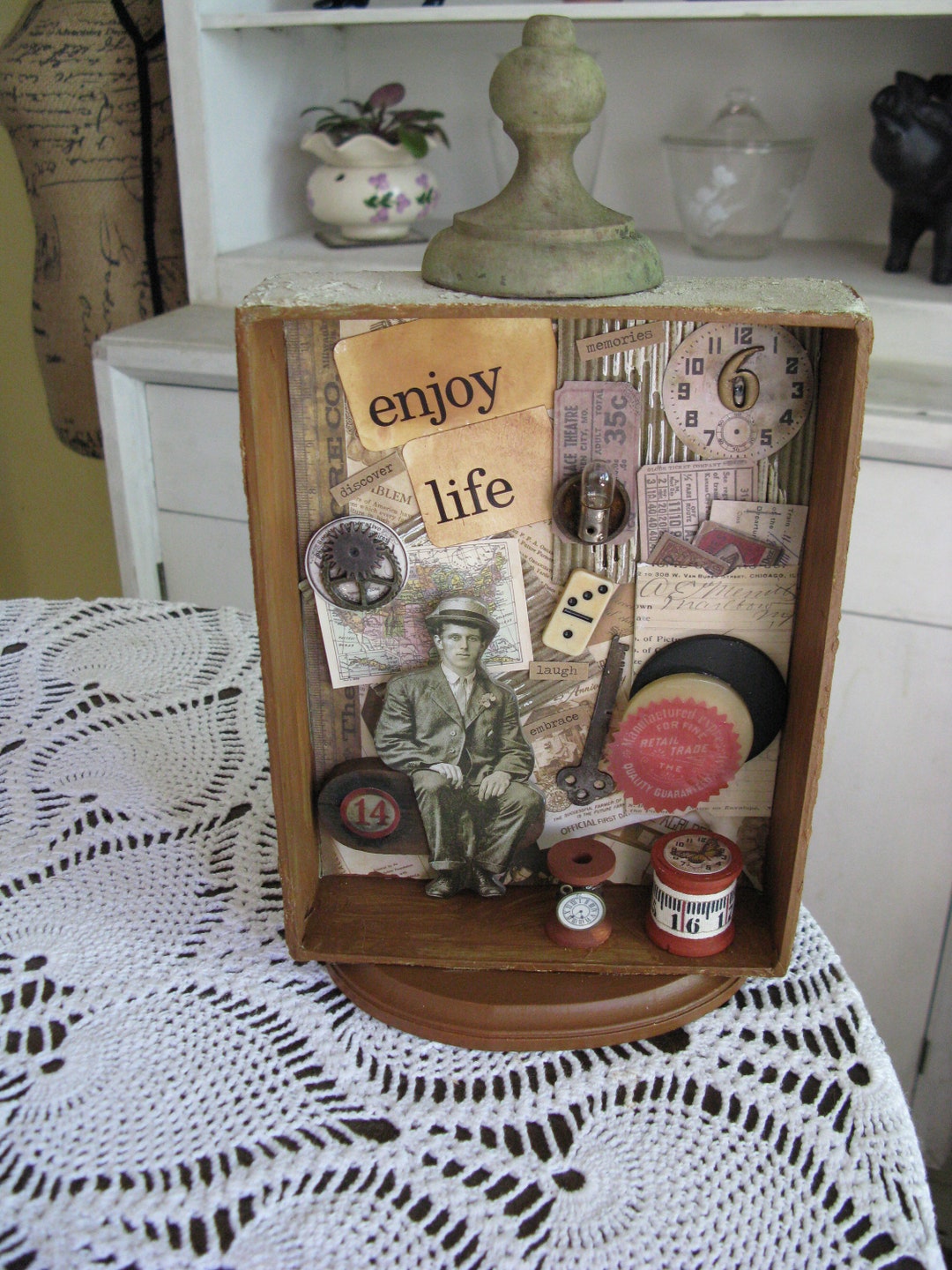 Mixed Media Enjoy Life Shadow Box - Etsy