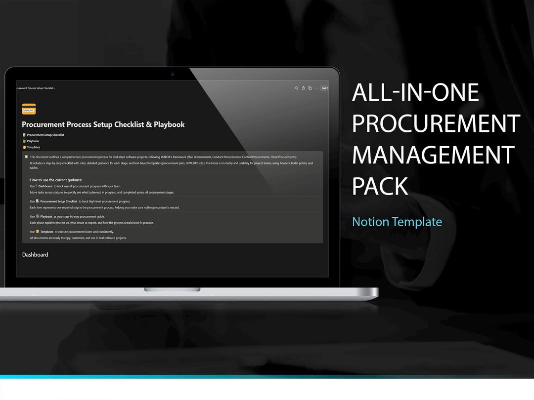 Procurement System for Projects | Notion Management Pack - Etsy