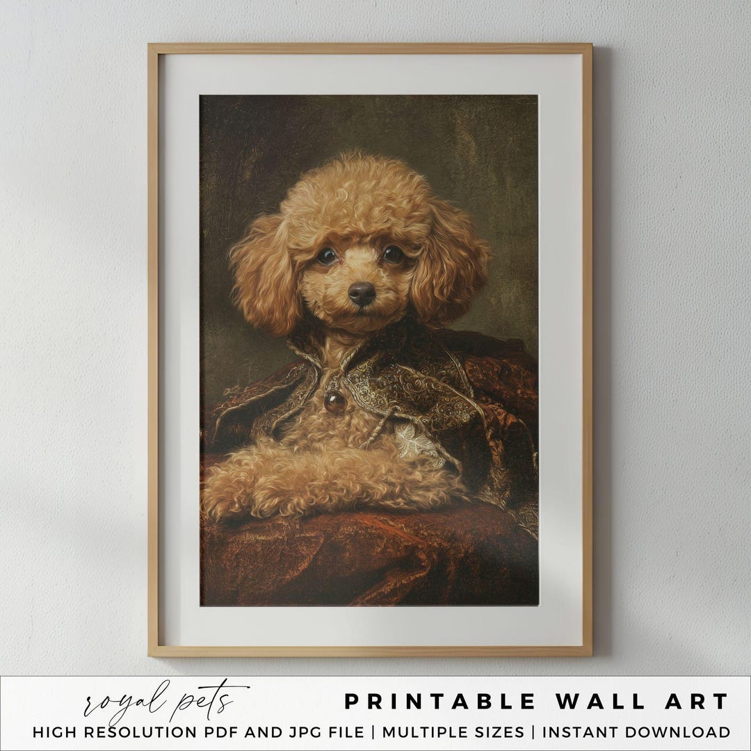 Royal Poodle Portrait – Whimsical Baroque Pet Art (digital Download) - Etsy