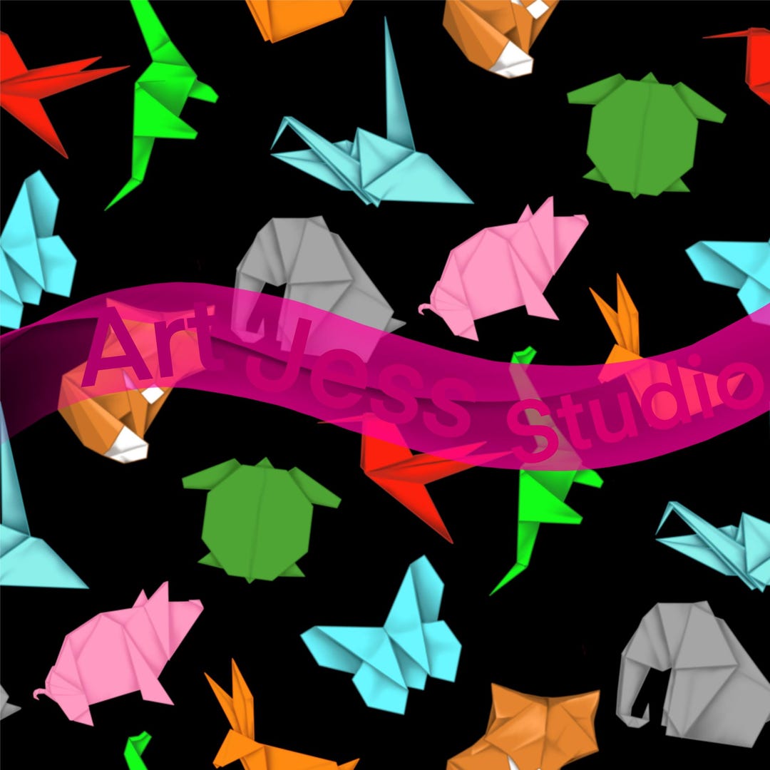 Animal Origami Seamless Pattern - Etsy