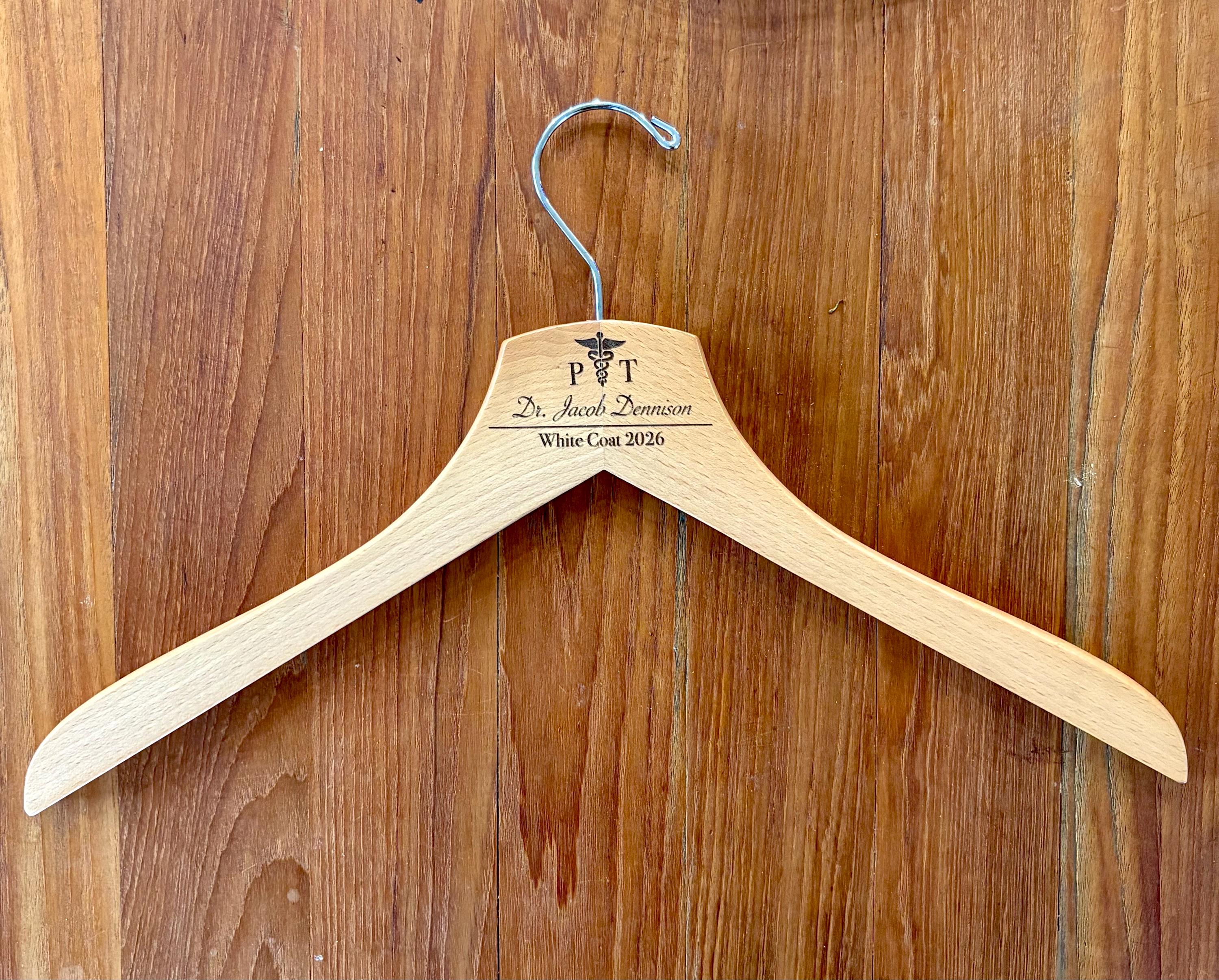 Personalized Science Lab Coat Hanger - Custom Engraved Wood Gift for ...