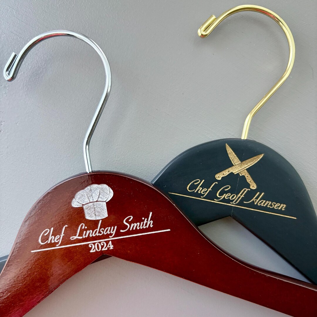 Custom Engraved Chef Coat Hanger: Personalized Restaurant Staff Gift - Etsy