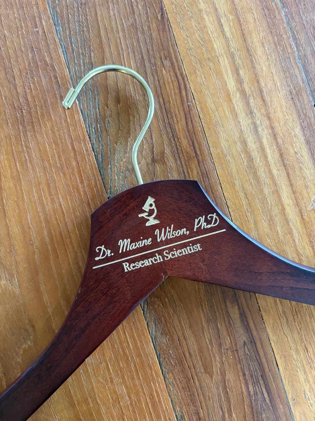 Personalized Science Lab Coat Hanger - Custom Engraved Wood Gift for ...