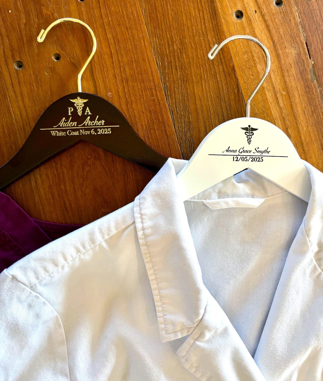 Engraved Hanger for Medical School Graduate's Lab Coat - White Coat ...