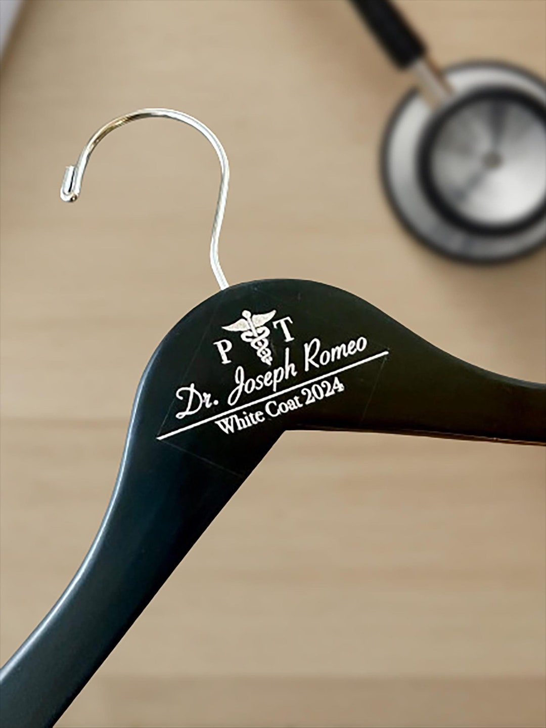 1st White Coat Engraved Hanger - Personalized Hanger for the White Coat Ceremony - Special ...