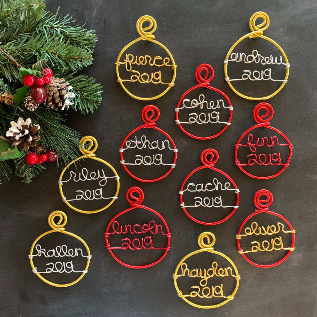 Handcrafted Ornaments, Personalized Christmas Ornament Set, Circle ...