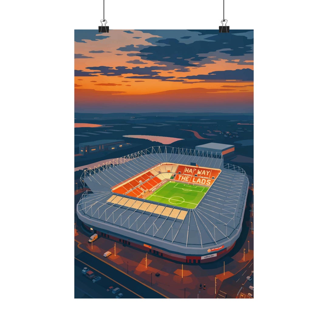 Stadium of Light Sunset Illustration Print | Sunderland Football Poster ...