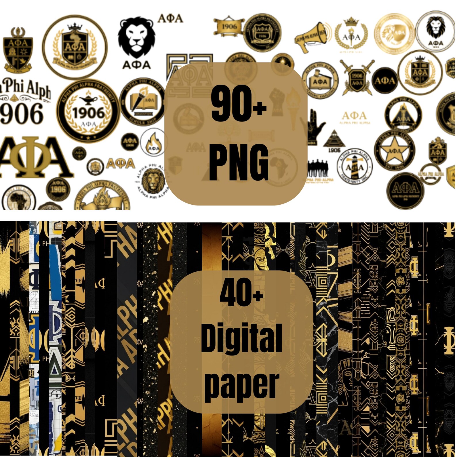 Alpha Phi Alpha Digital Paper and Clipart Bundle Seamless Backgrounds ...