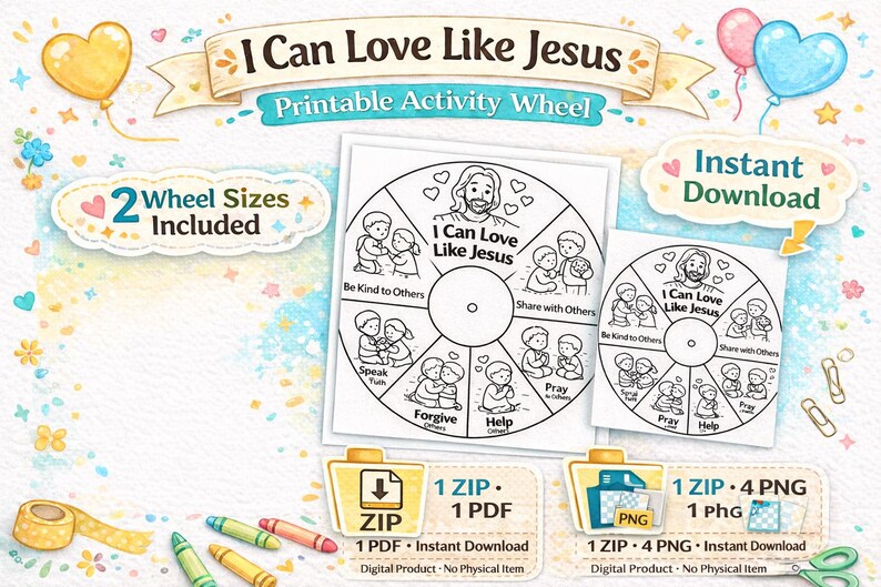 I Can Love Like Jesus – Printable Activity Wheel - Etsy
