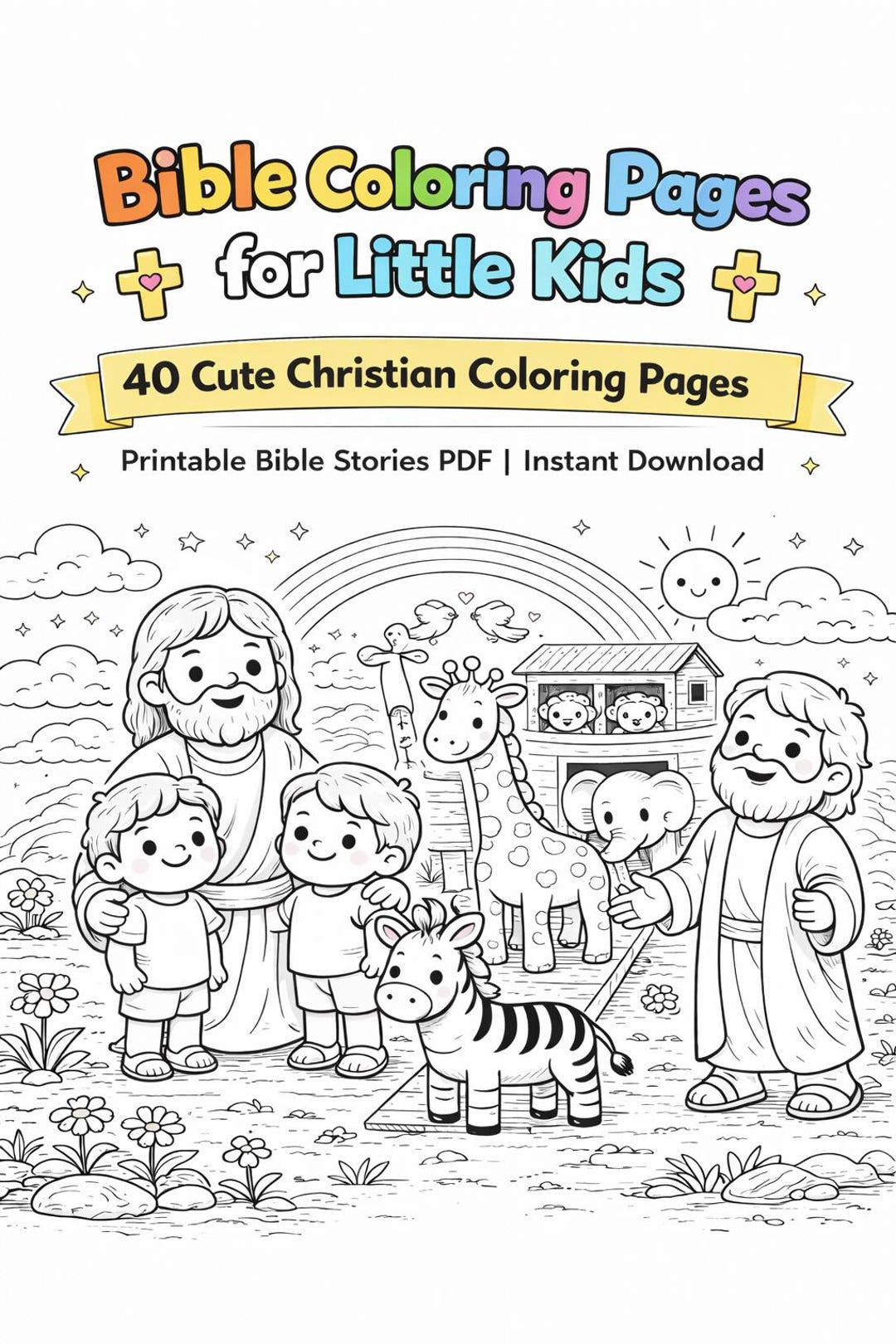 Bible Coloring Pages for Little Kids – 40 Cute Christian Coloring Pages ...