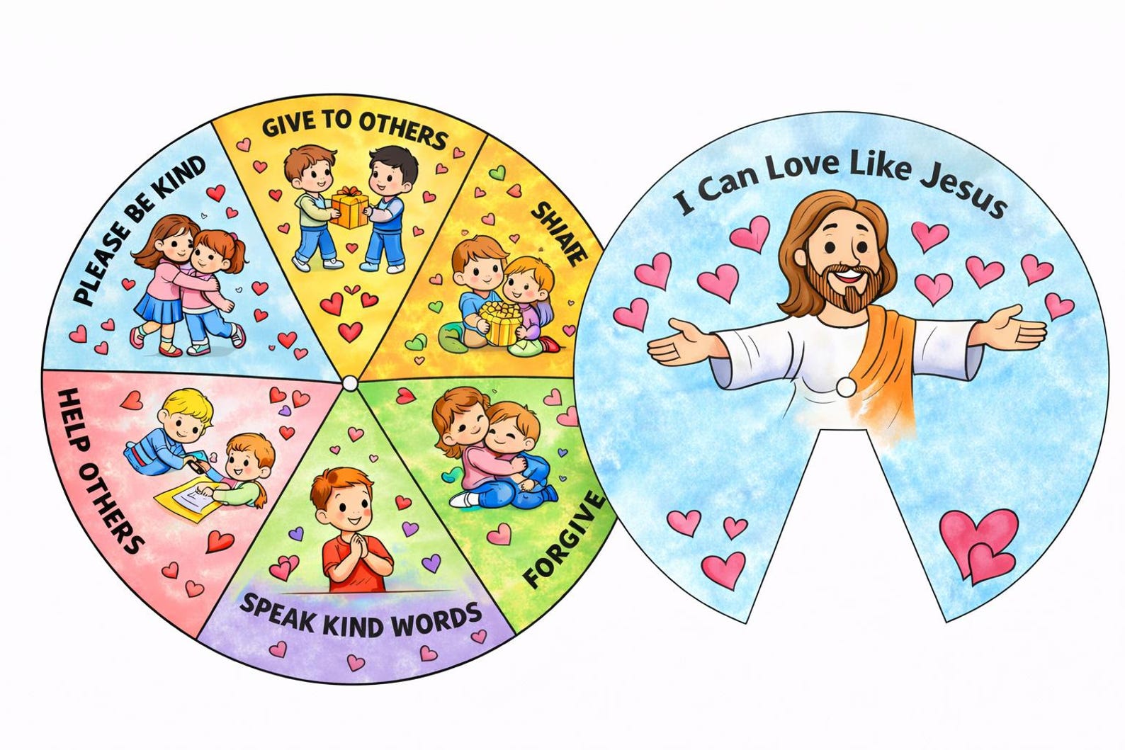 I Can Love Like Jesus – Printable Activity Wheel - Etsy