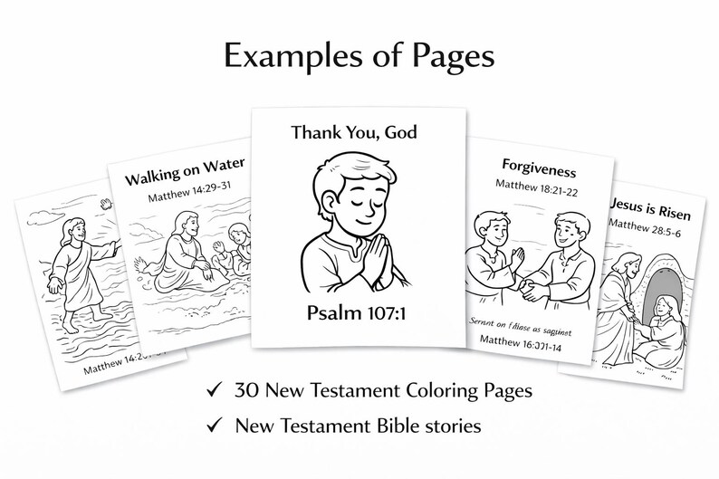30 Faith-based New Testament Coloring Pages for Kids Christian Bible ...