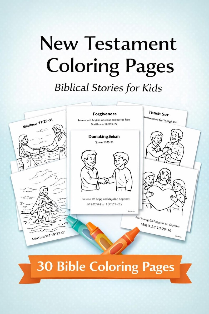 30 Faith-based New Testament Coloring Pages for Kids Christian Bible ...
