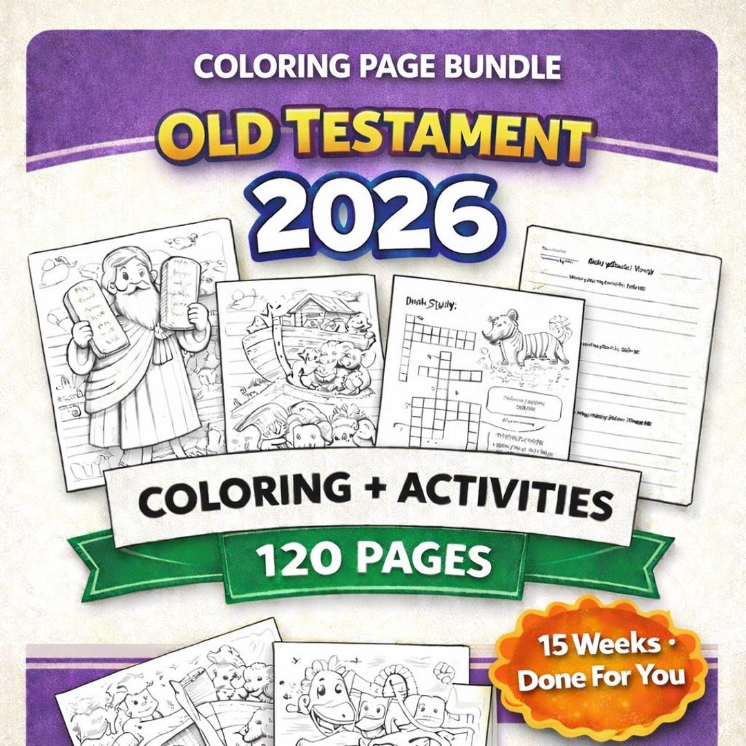 Old Testament Coloring Pages 2026 Bundle – 120 Pages of Bible ...