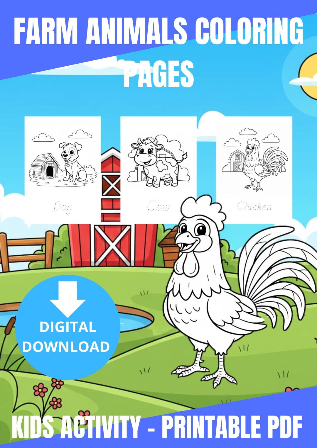 Coloriages animaux de la ferme pour enfants | PDF imprimable | Activité ...