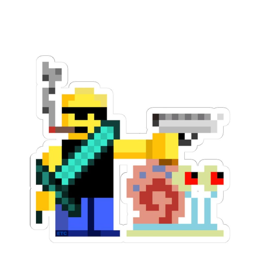Badass Lego Man With Gary and a Diamond Sword Kiss-cut Sticker - Etsy