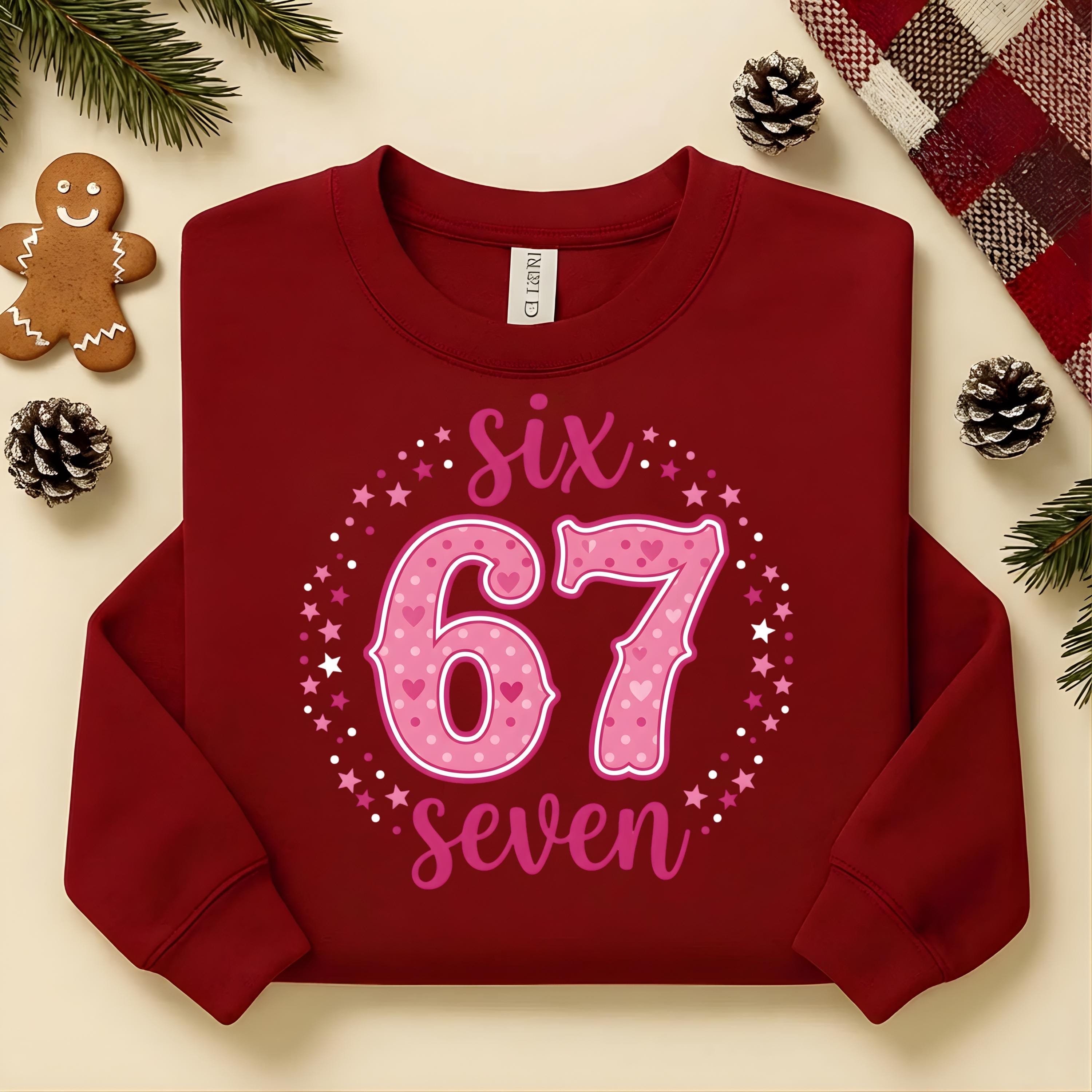 Cute Six Seven PNG – Pink Number Clipart, Trendy 6 7 Digital Design for ...