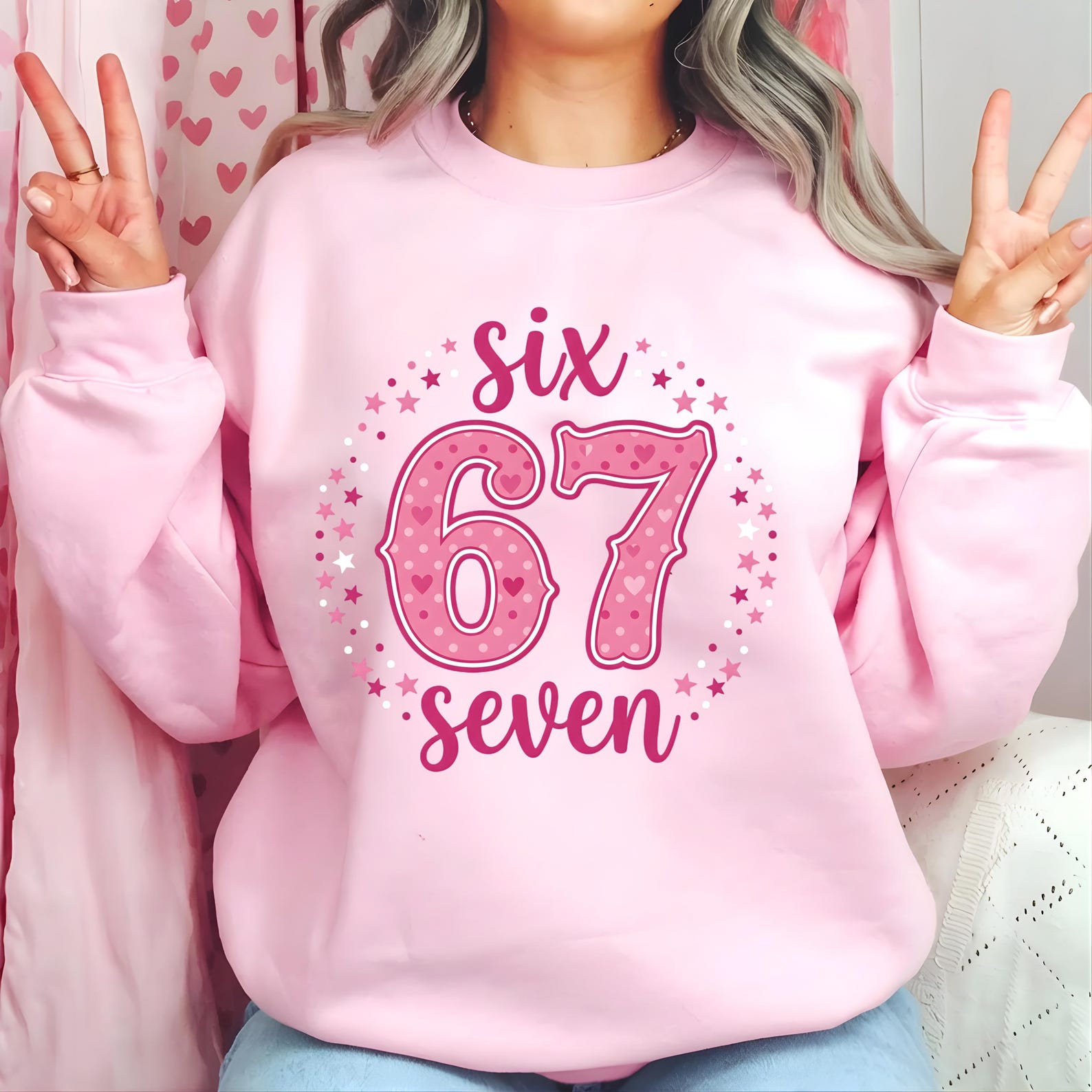 Cute Six Seven PNG – Pink Number Clipart, Trendy 6 7 Digital Design for ...
