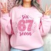 Cute Six Seven PNG – Pink Number Clipart, Trendy 6 7 Digital Design for ...