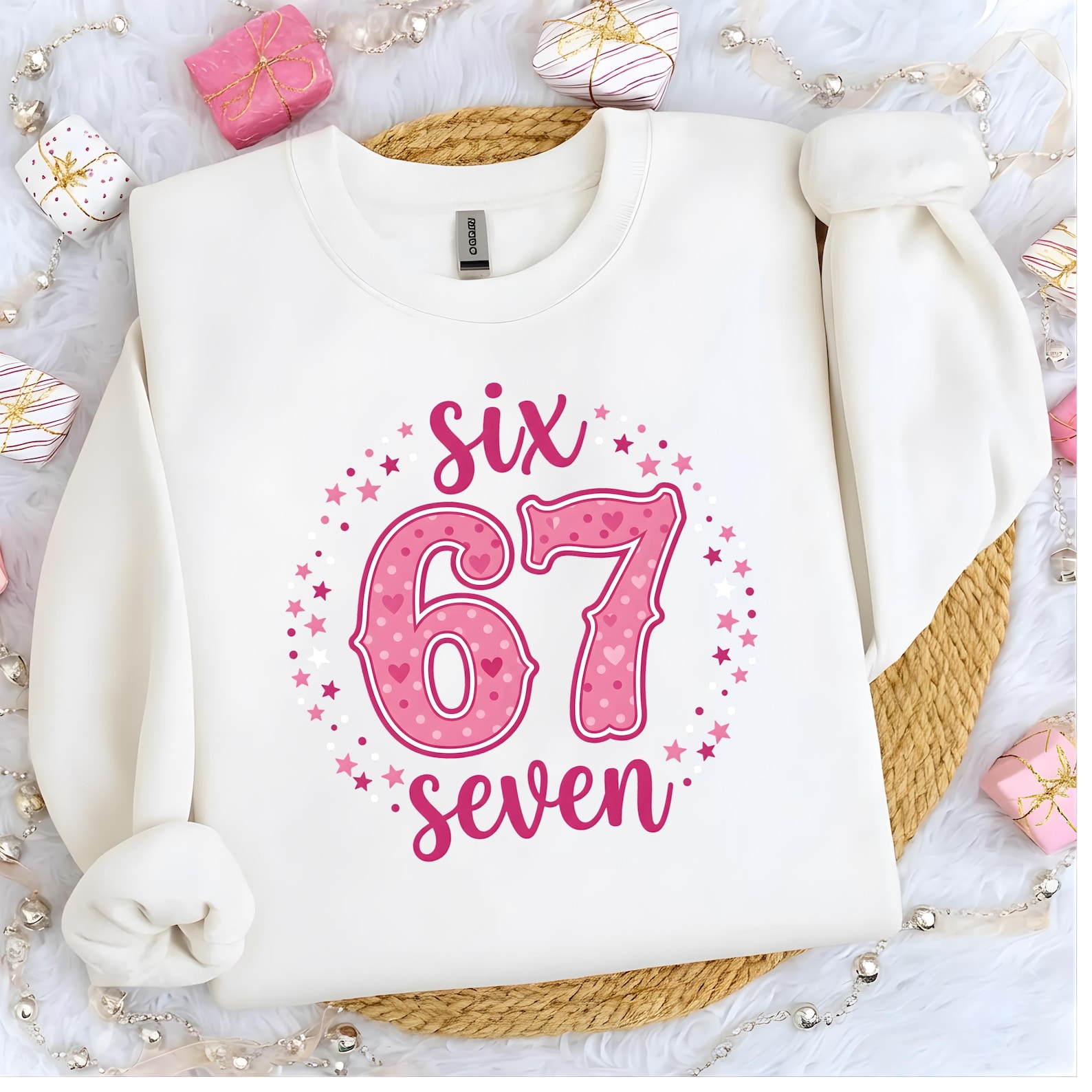 Cute Six Seven PNG – Pink Number Clipart, Trendy 6 7 Digital Design for ...