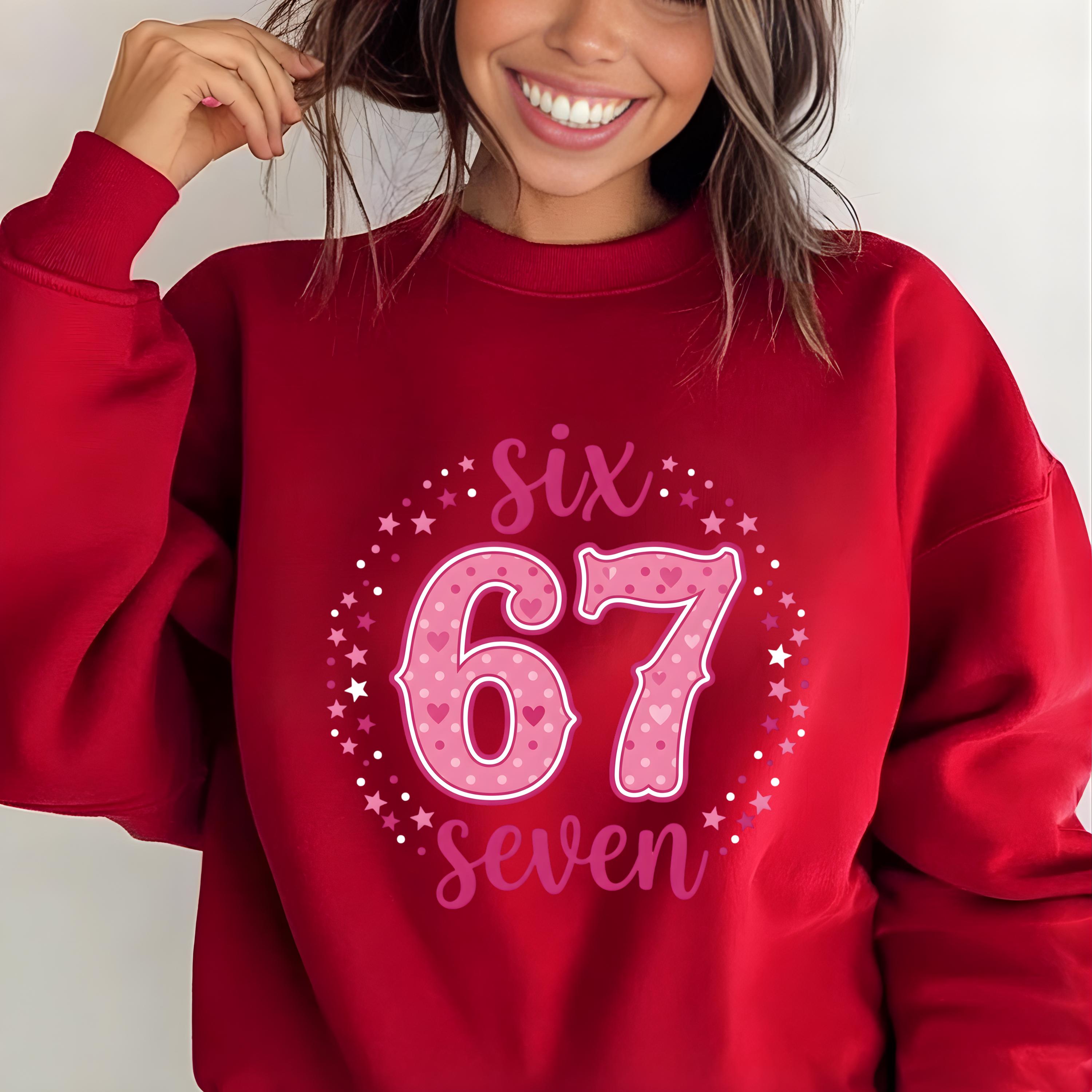 Cute Six Seven PNG – Pink Number Clipart, Trendy 6 7 Digital Design for ...
