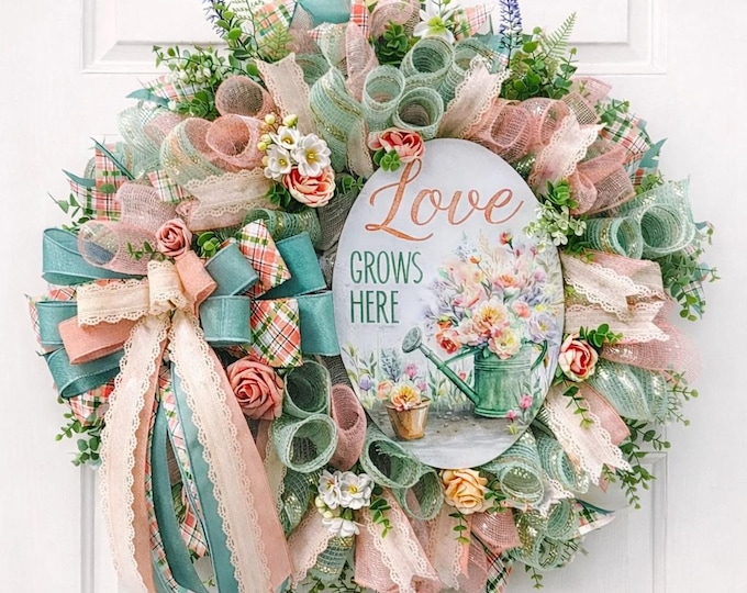 Luxury Spring Wreath for Front Door, Pink Floral Decor, Oversized ...