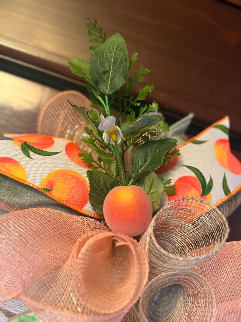 Handmade Peach Spring Wreath | Farmhouse Front Door Decor - Etsy