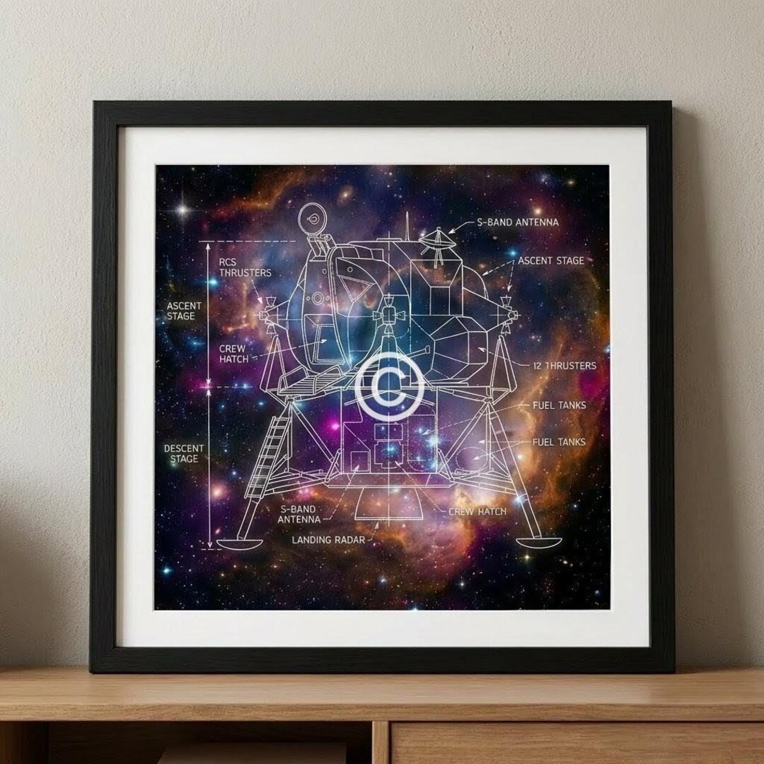 Apollo Lunar Module Diagram | Printable Space Poster | Instant Digital ...
