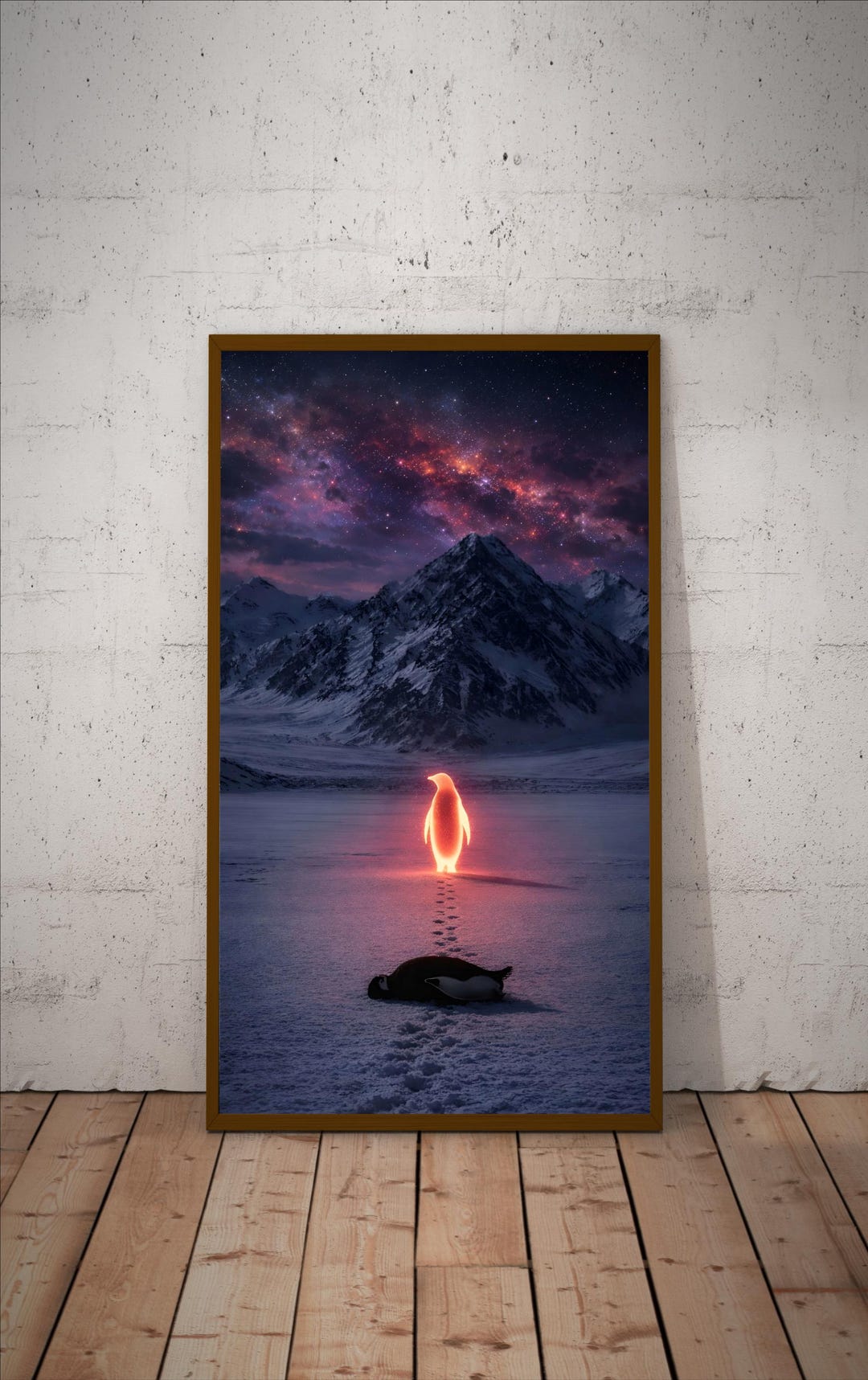 Surreal Penguin Art Print | Polar Landscape Canvas Poster - Etsy