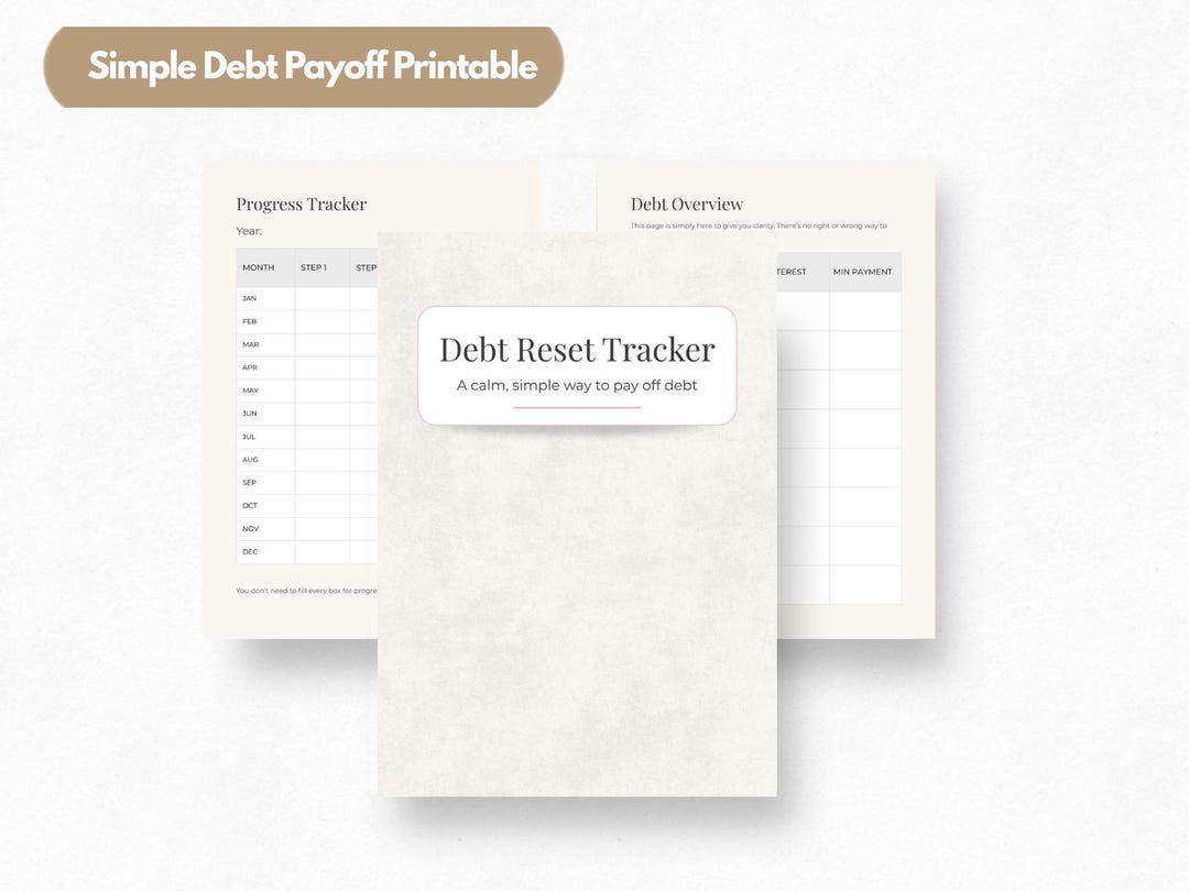 Debt Tracker Printable | Simple Monthly Debt Payoff Planner | A4 PDF - Etsy