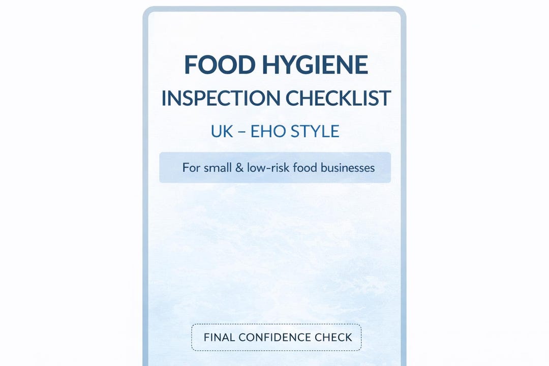 UK Food Hygiene Inspection Checklist | Eho-style Pre-inspection Guide ...
