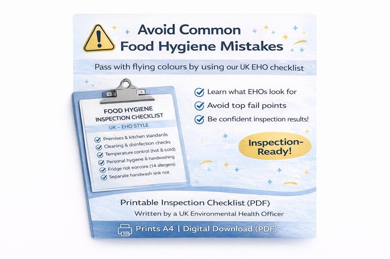 UK Food Hygiene Inspection Checklist | Eho-style Pre-inspection Guide ...