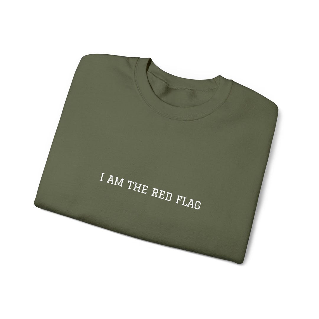 Red Flag Embroidered Sweatshirt | Red Flag Embroidery, Statement ...