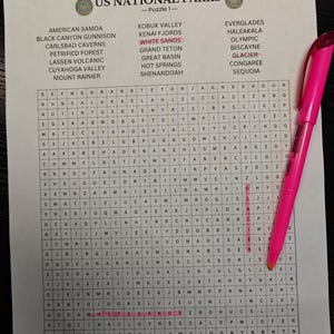 National Park Word Search Bundle, 3 Printable Travel Games, Road Trip ...