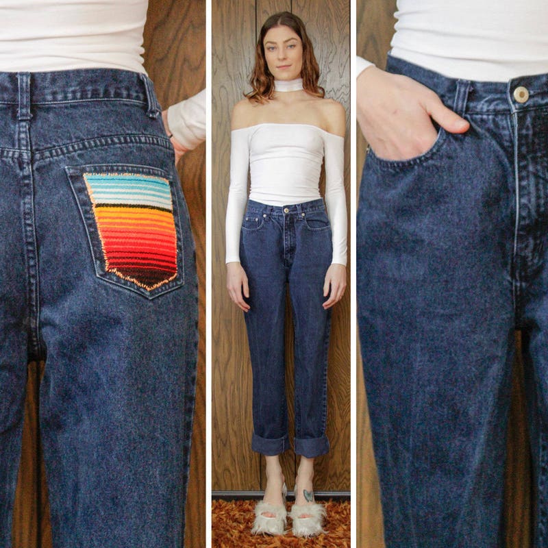 Jeans With M on Back Pocket - Etsy