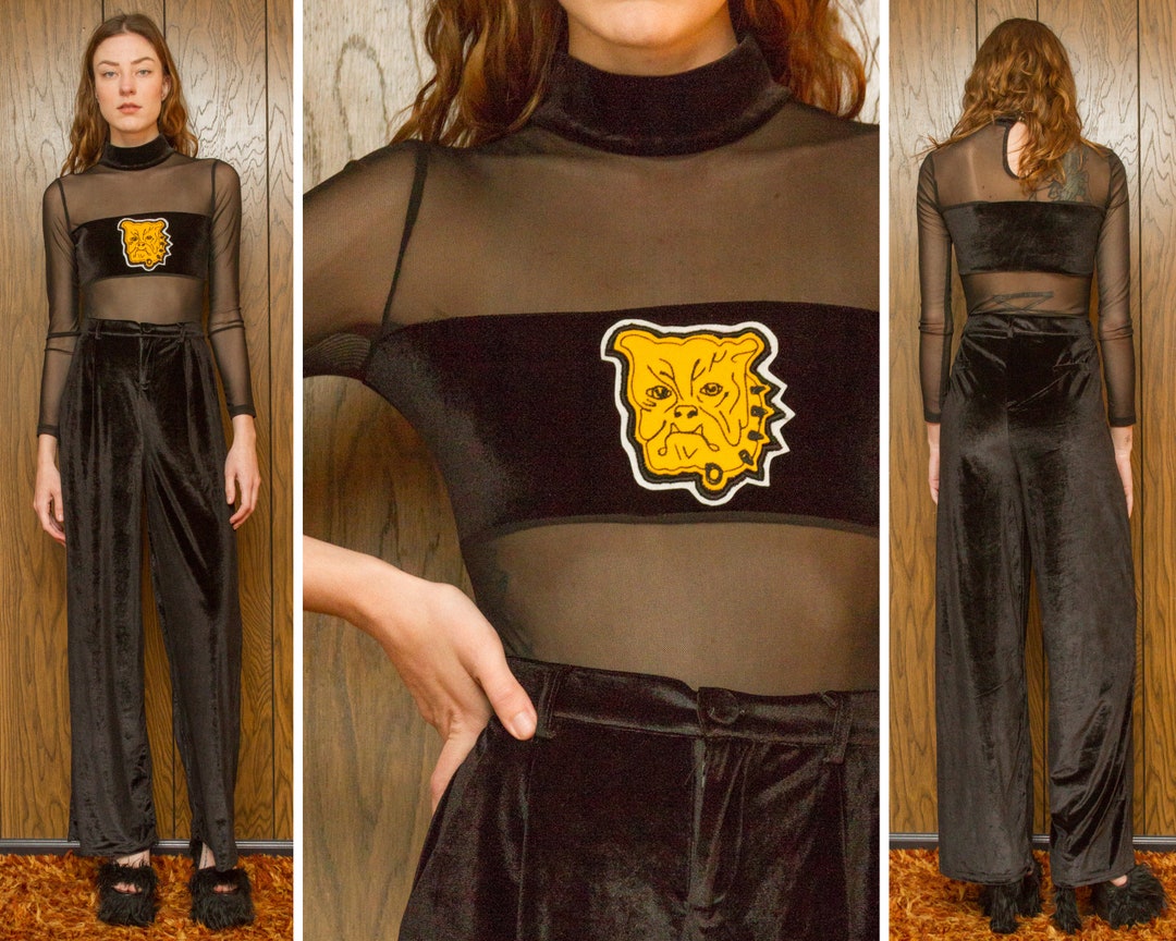 Mesh School Color Guard Baton Twirling Cheerleader Black Bulldog Dog ...