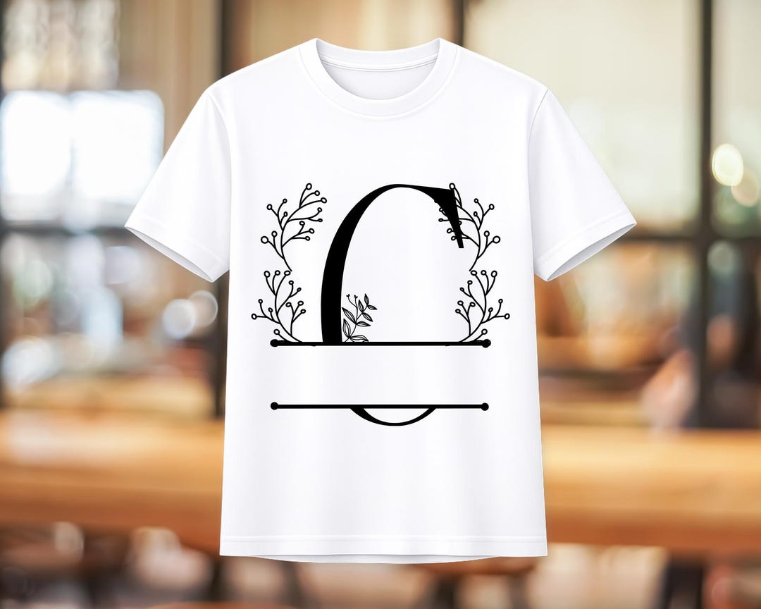 Floral Monogram T-shirt Design, Initial PNG Digital Download - Etsy