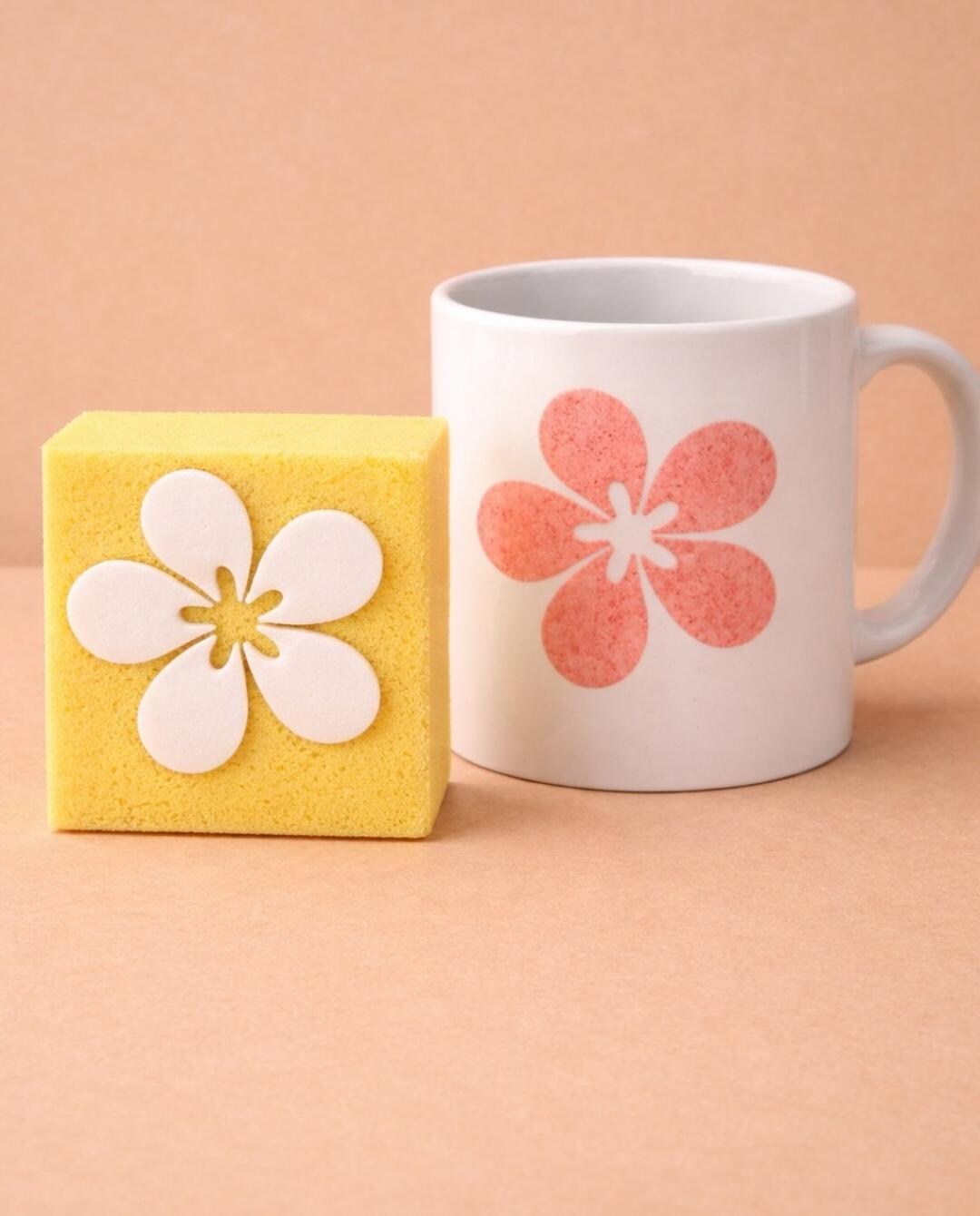 Flower Pottery Sponge Stamp - 2cm Minimum - Etsy