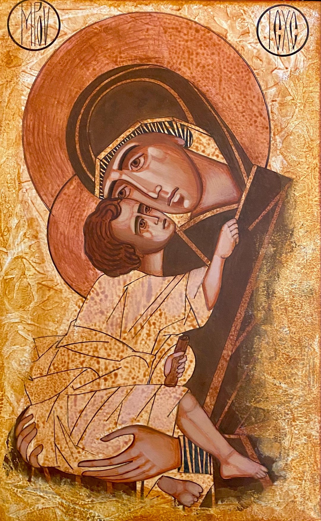 Virgin Mary Canvas Print, Modern Iconography, Orthodox Christian Art - Etsy