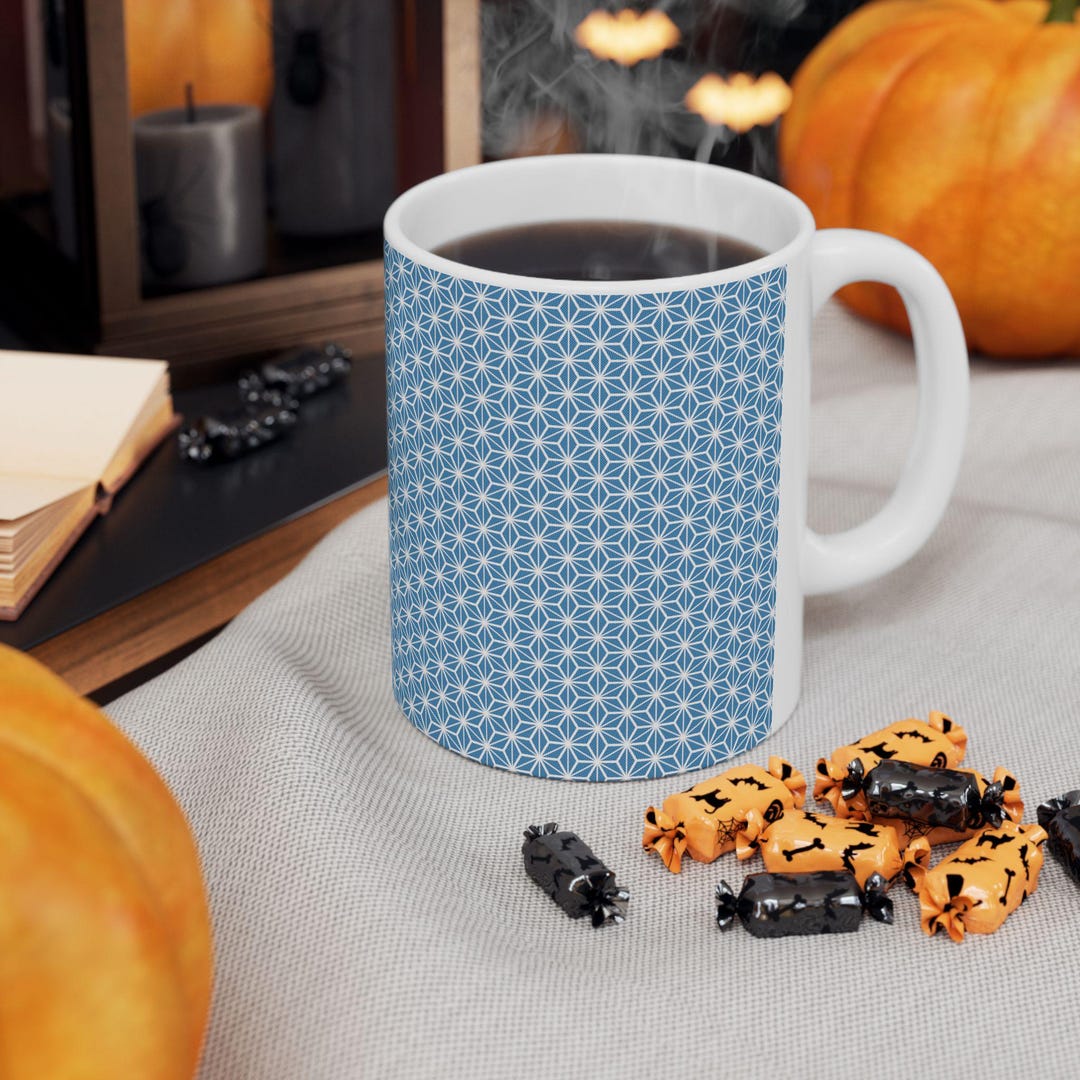 Japanese Asanoha Pattern Mug - Traditional Washi Style Coffee Cup ...