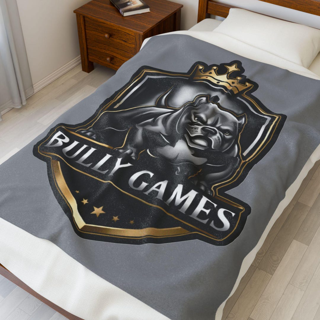 Bully Games Bulldog Crest Blanket | Gamer Logo Velveteen Plush - Etsy