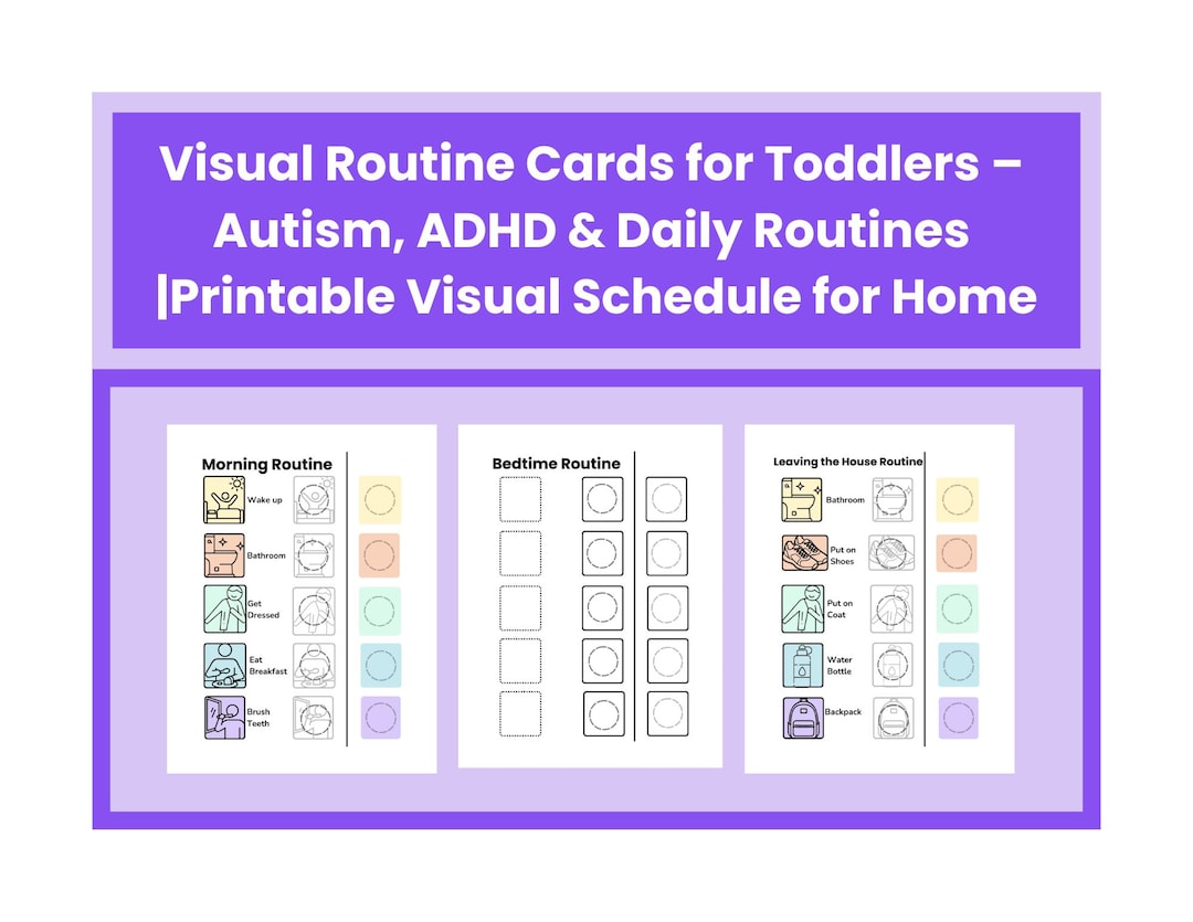 Visual Routine Cards for Toddlers – Autism, ADHD & Daily Routines ...