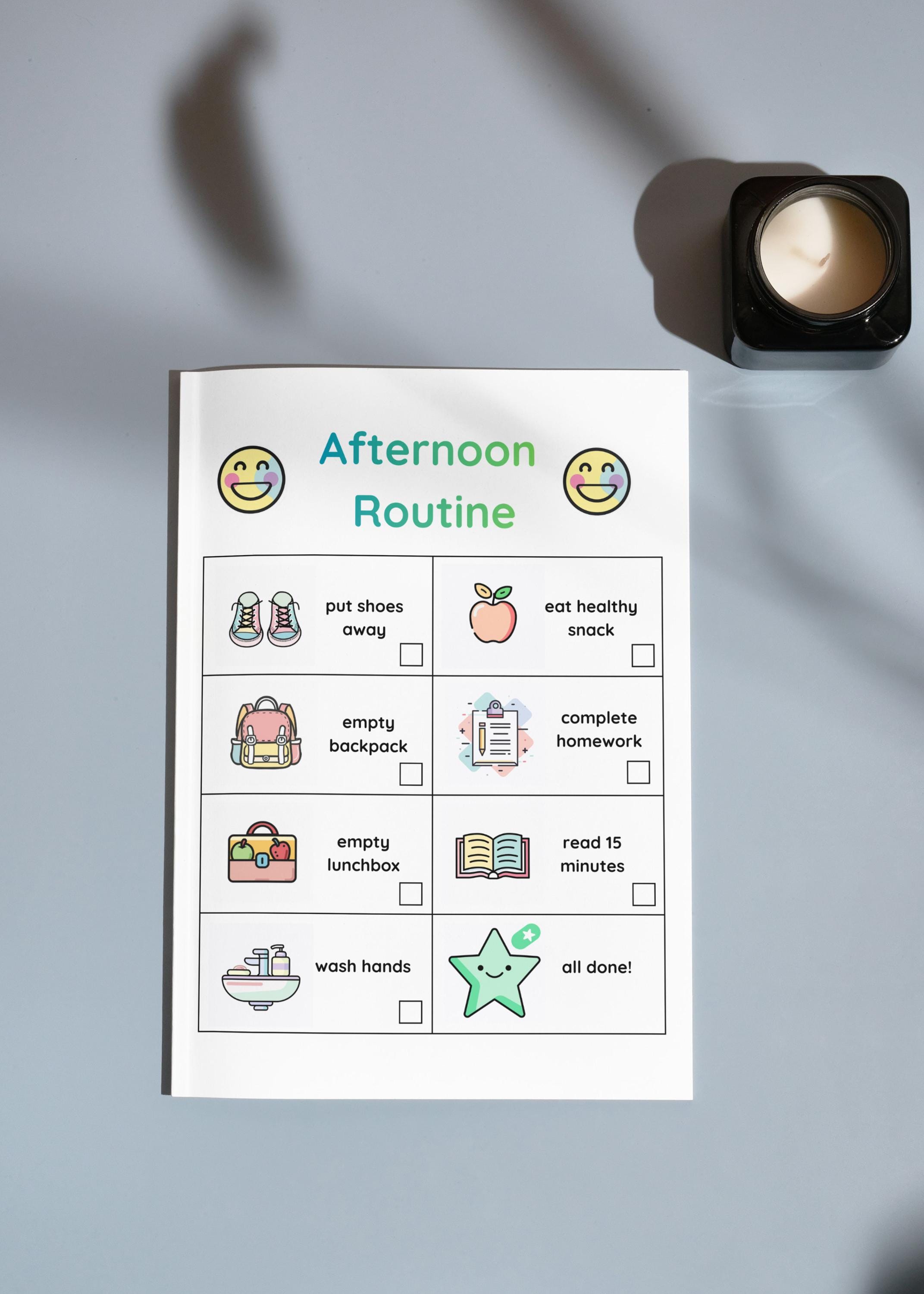 After School Routine Chart for Kids Printable | Afternoon Visual ...