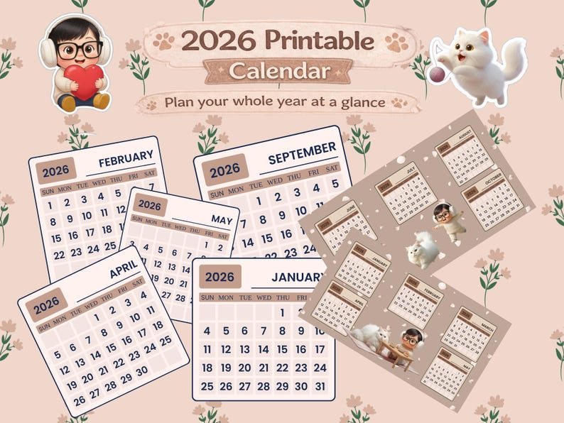 2026 Kawaii Planner Bundle, Michu Nono Characters, Stickers, Bookmarks ...