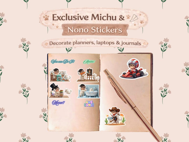 2026 Kawaii Planner Bundle, Michu Nono Characters, Stickers, Bookmarks ...