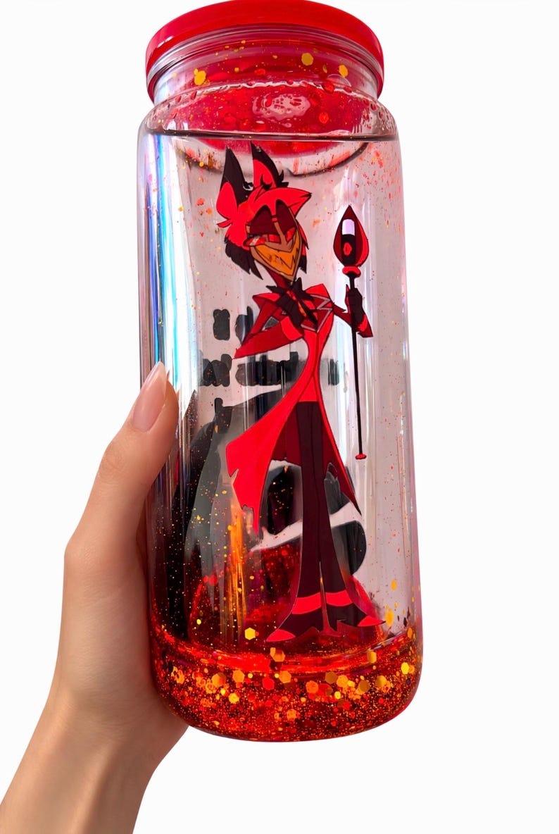 Alastor Hazbin Hotel LAVA Snowglobe Tumbler | Glitter Cup 20oz - Etsy