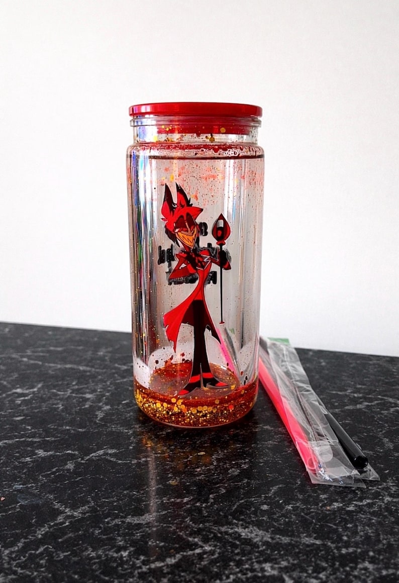 Alastor Hazbin Hotel LAVA Snowglobe Tumbler | Glitter Cup 20oz - Etsy