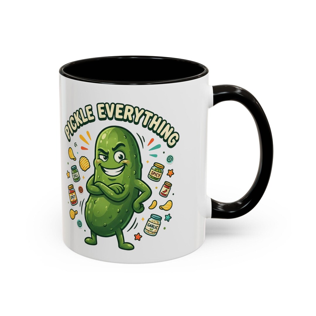 Pickle Everything Mug | Funny Pickle Character Coffee Cup - Etsy